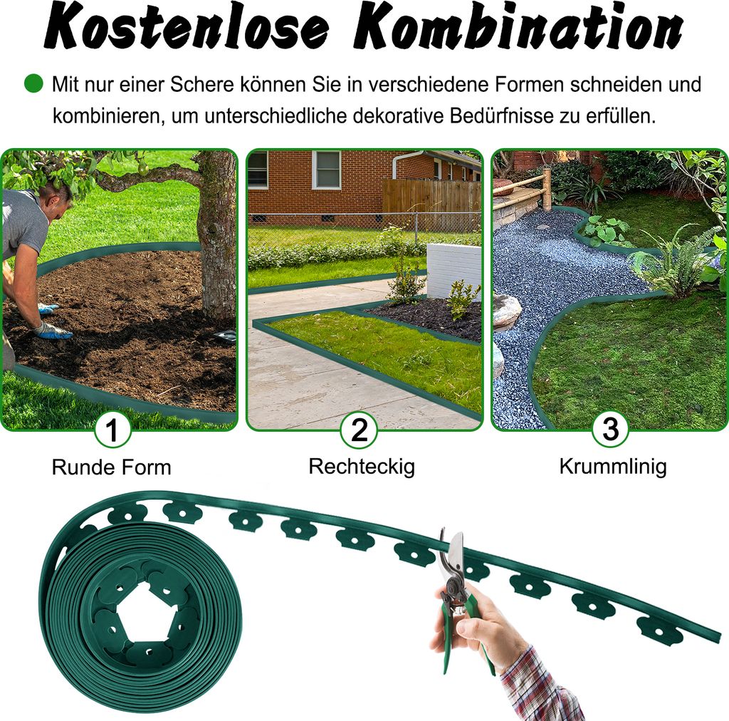 UISEBRT 20m Rasenkante Kunstoff Flexible Lawn | Kaufland.de