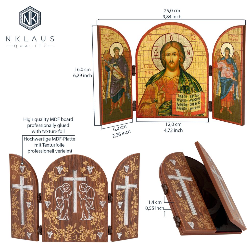 NKlaus Jesus Christus Ikone Triptychon Holz | Kaufland.de