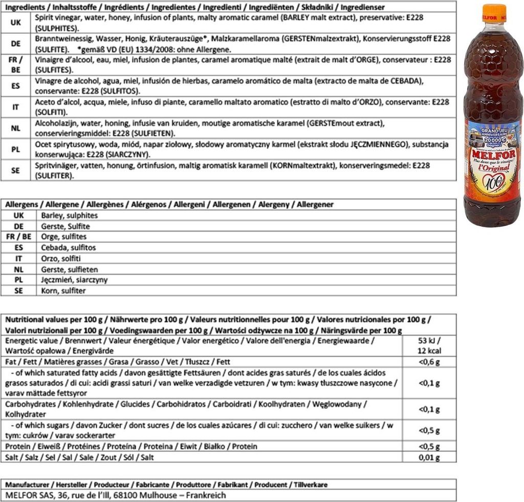 Melfor Original Essig Würzmittel mit Honig | Kaufland.de