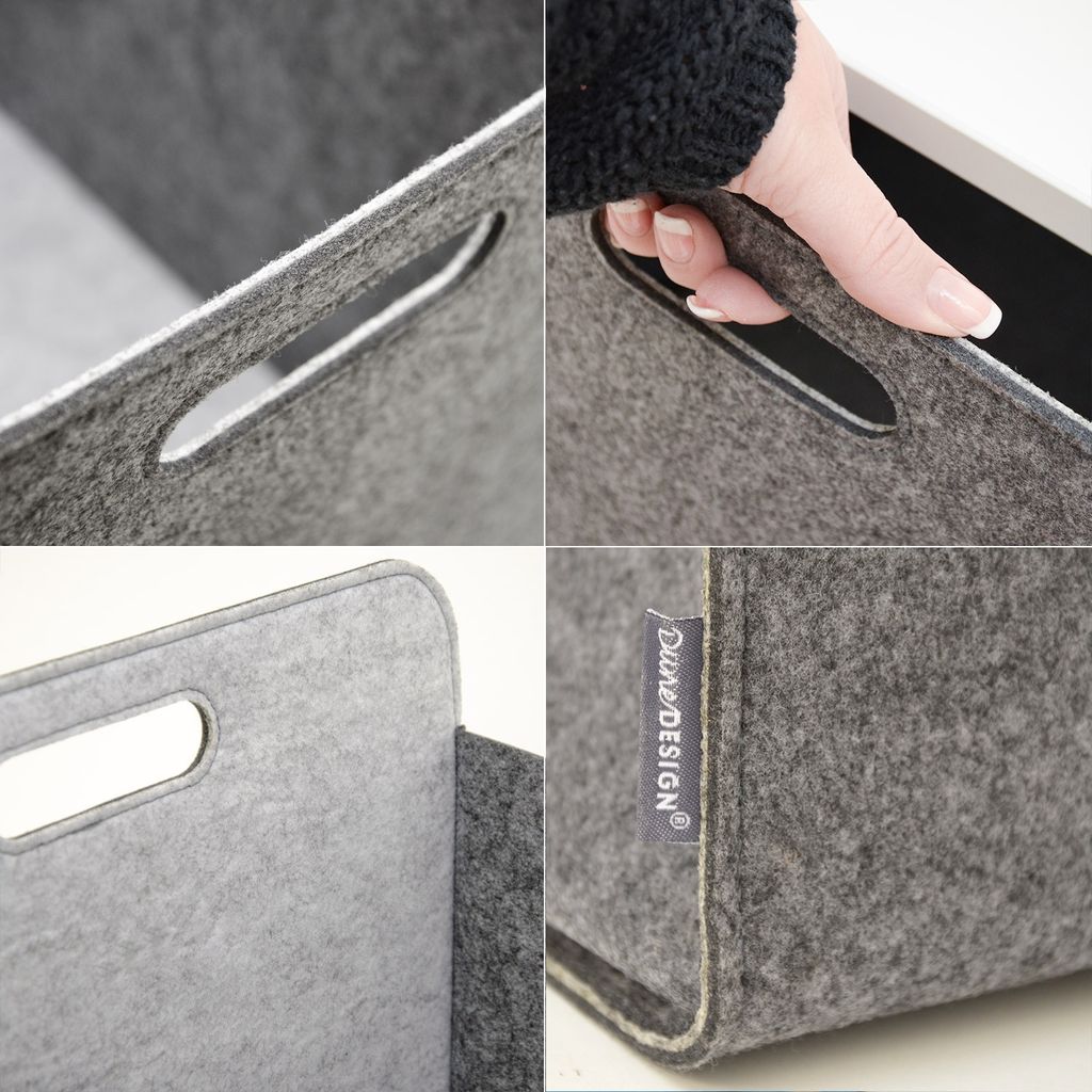 Úložný box sada 4 kostek z plsti šedé barvy | Kaufland.cz