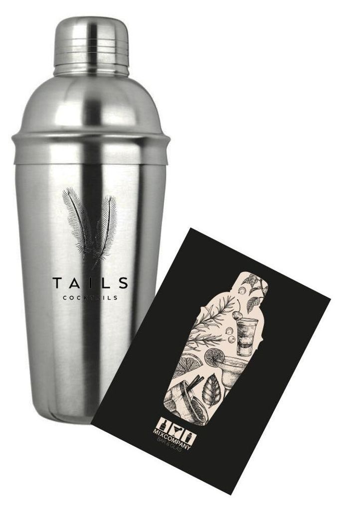 2x Tails Cocktails Shaker Edelstahl 3 teile Matt Farbe