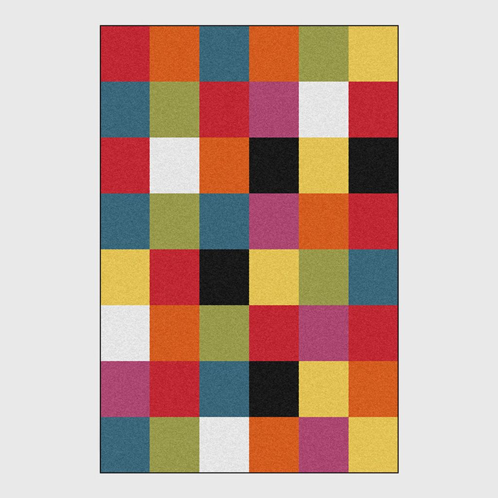 Kurzflor Wohnzimmer Teppich Bunt Karo Design | Kaufland.de