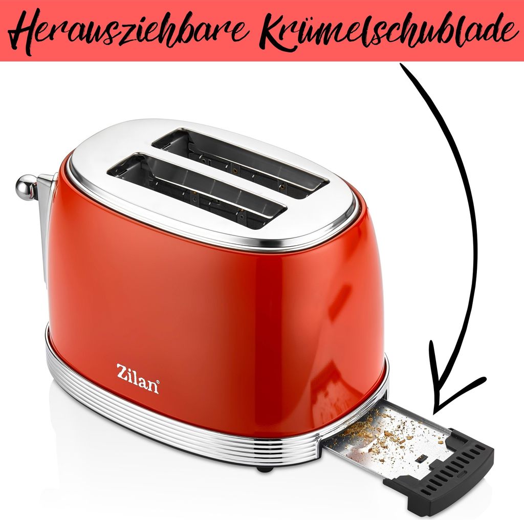 Zilan 60s Retro 2 Slice Double Slot Toaster | | Kaufland.cz