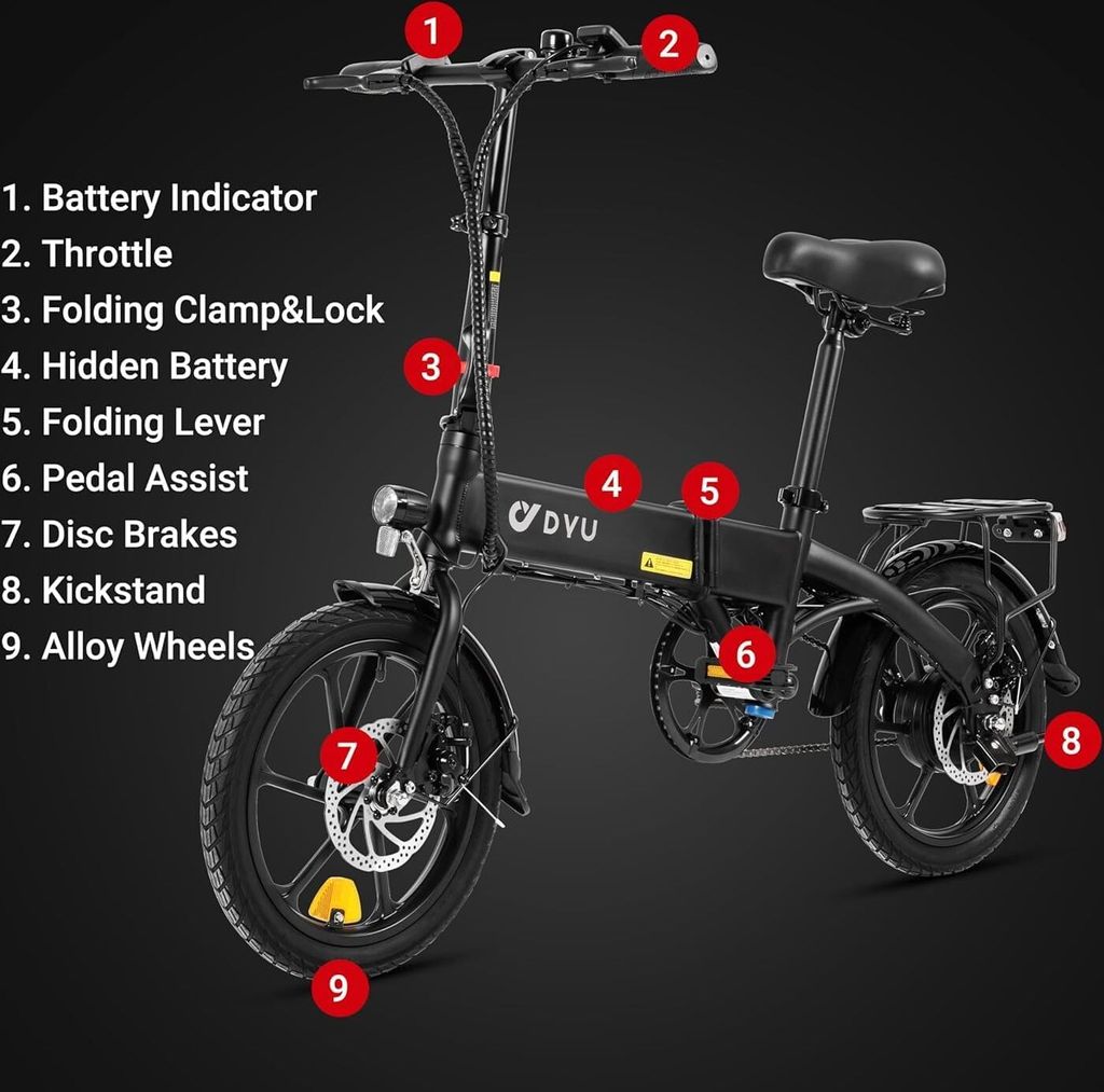 Elektrický bicykel DYU A1F PRO E, 16-palcový | Kaufland.sk