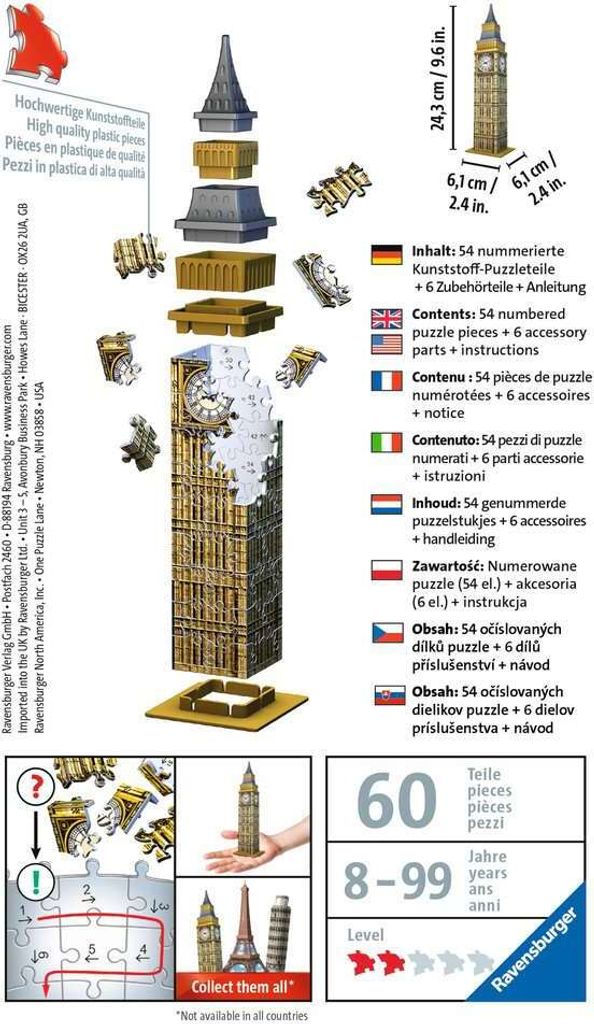 RAVENSBURGER 3D puzzle Mini Big Ben 54 dílků | Kaufland.cz