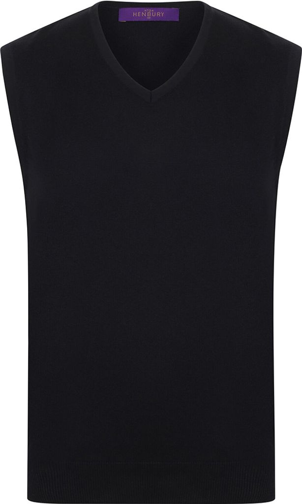 Henbury Herren Feinstrick-Pullunder mit V-Ausschnitt RW663