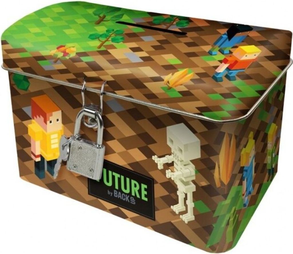 Minecraft Spardose mit Vorhängeschloss DERFORM Spardosen