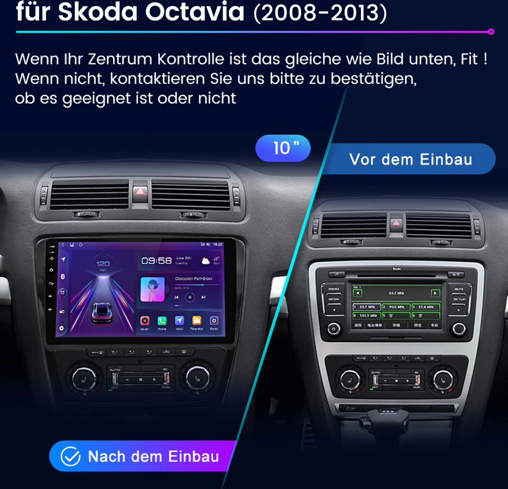 1+32G Pro Škoda Octavia 2008-2013 Android12 | Kaufland.cz