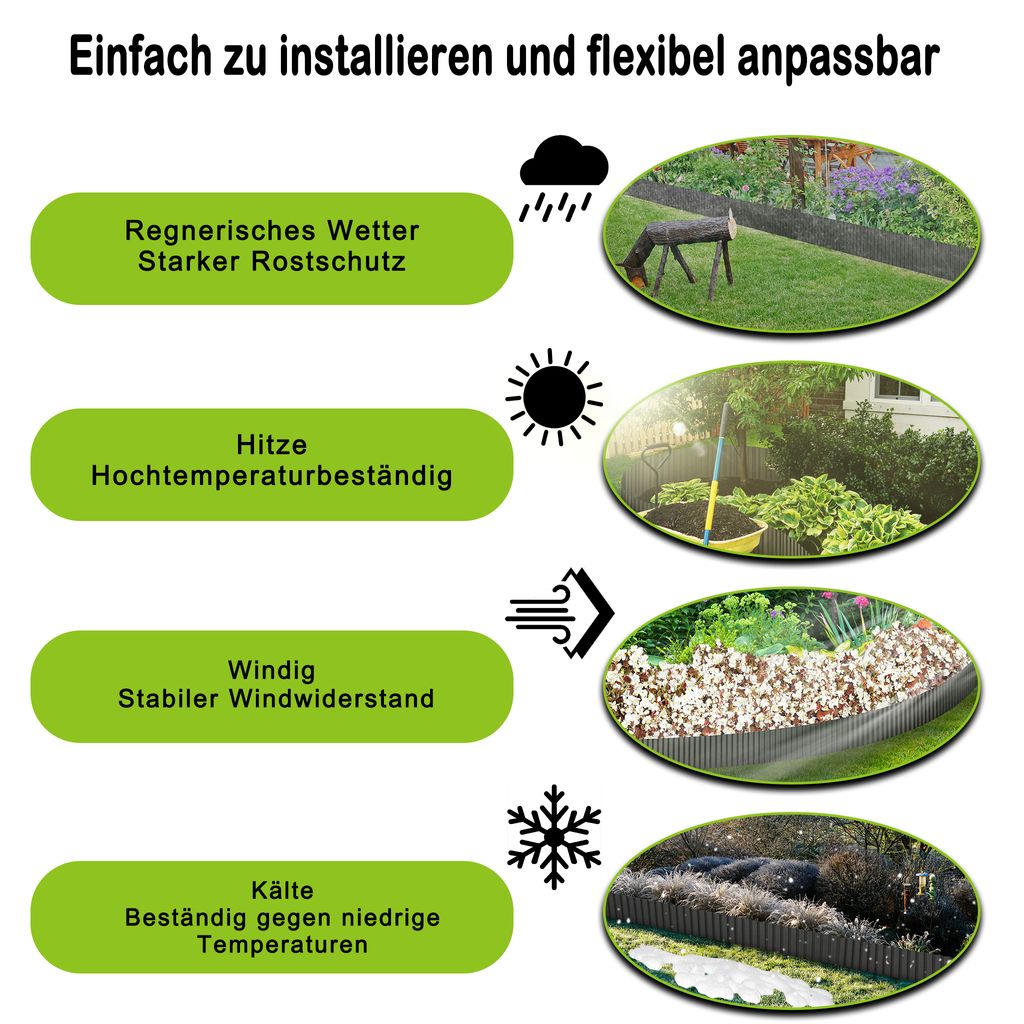 XMTECH 5 m kovové obruby na trávník, vlnité | Kaufland.cz