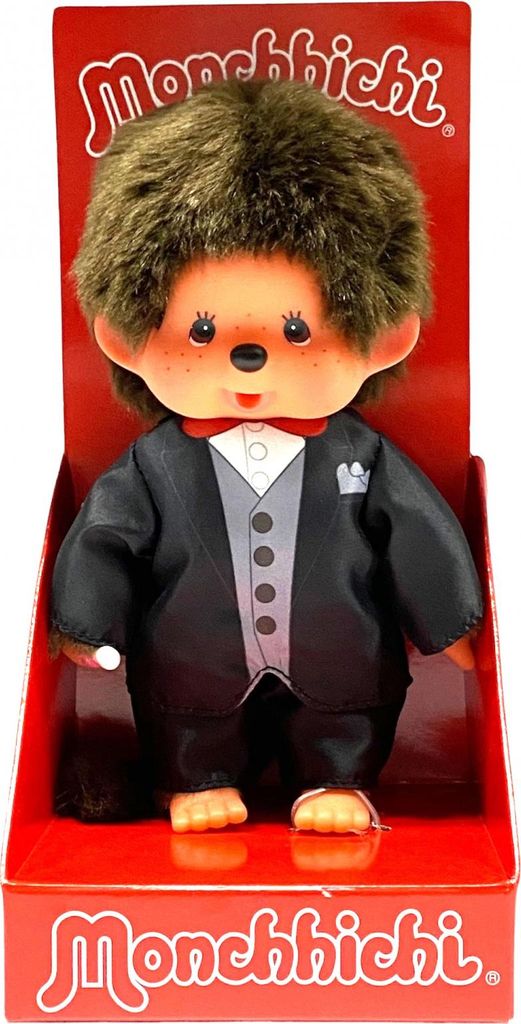 Monchhichi plyšová figúrka ženícha čierna/hnedá