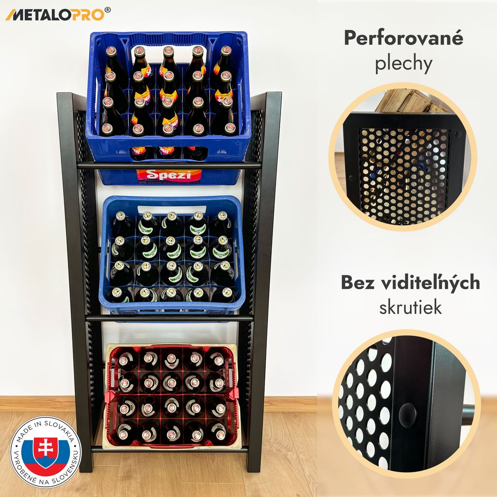 MetaloPro® Kovový regál na prepravky | Regál | Kaufland.sk