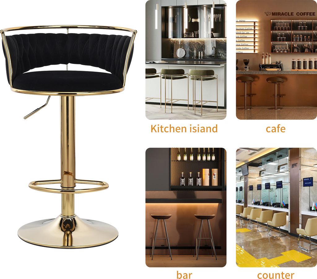 CDGlobal 2er-Set Barhocker aus Samt, | Kaufland.de