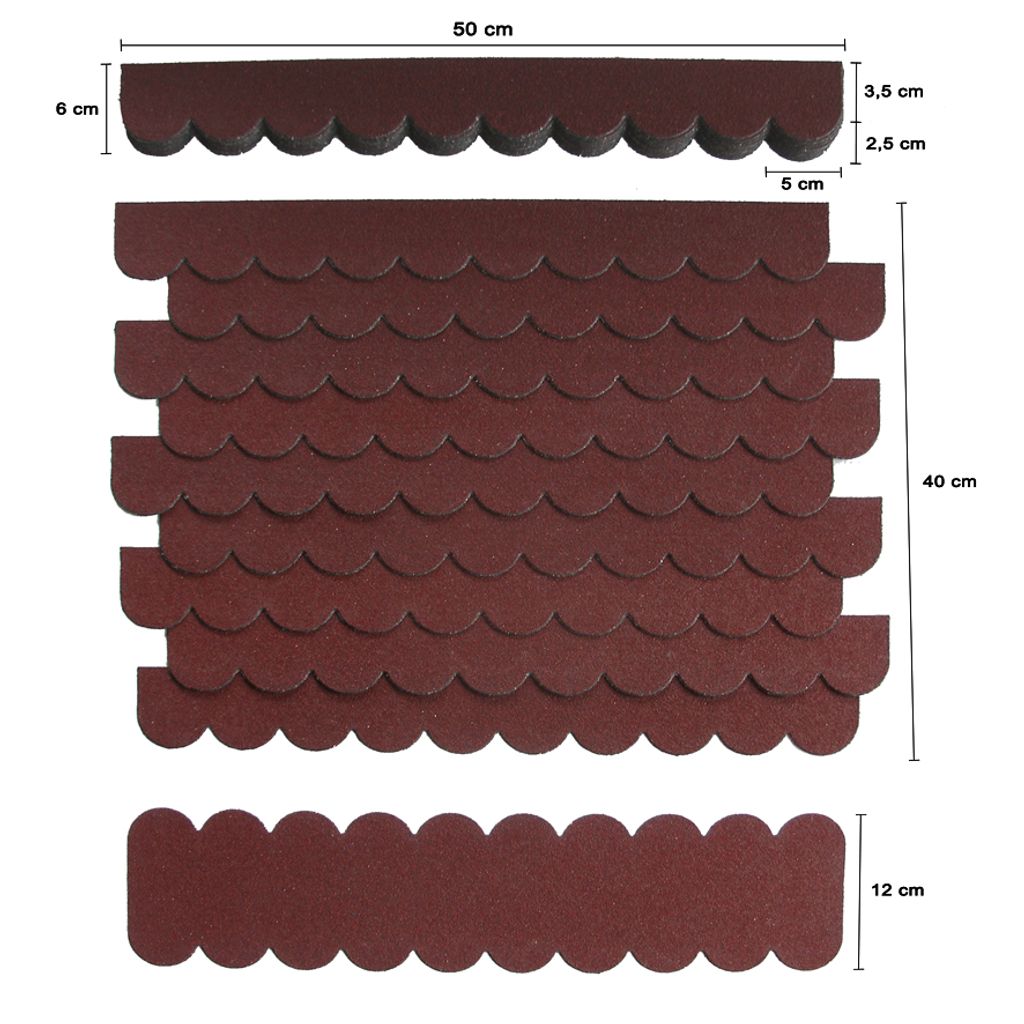 Mini-Dachschindeln Weinrot, Bitumen, Pappe, | Kaufland.de