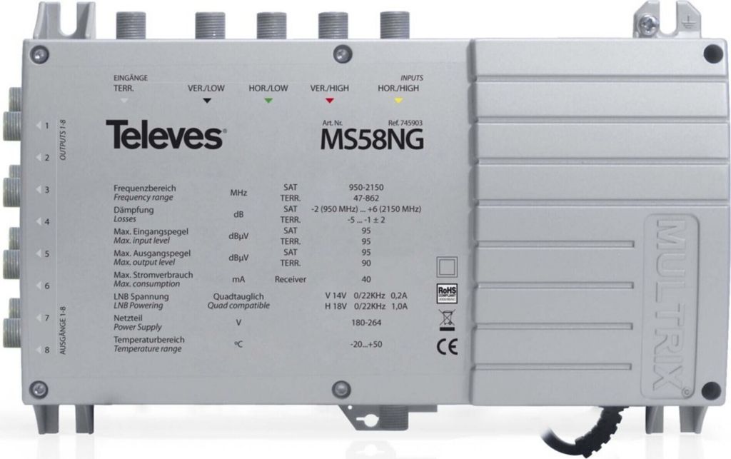 Televes Multischalter mit Netzteil MS58NG | Kaufland.de