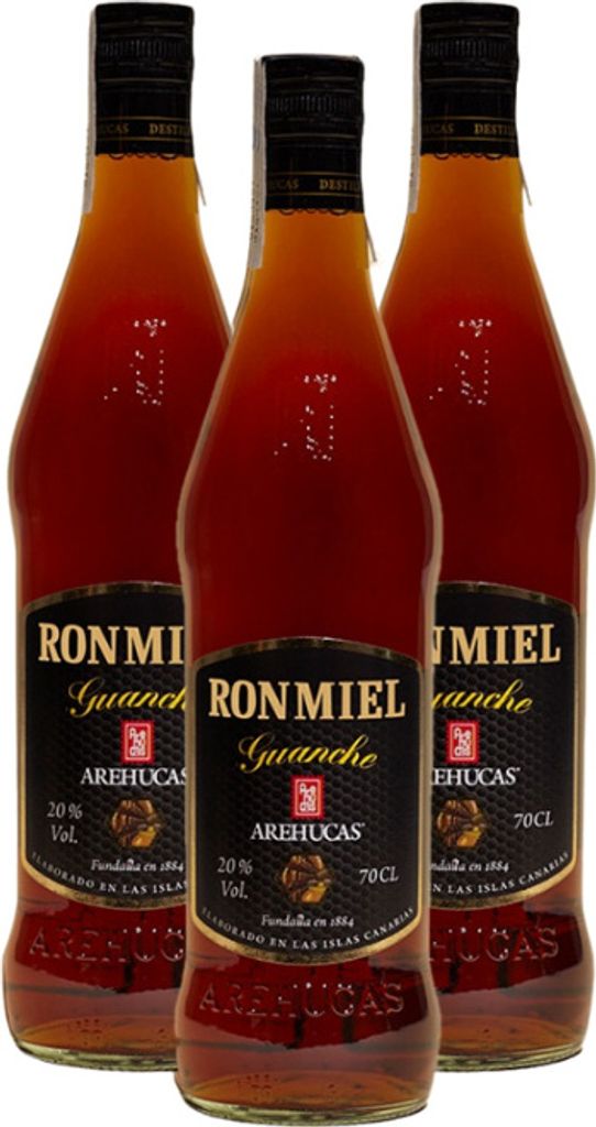 3er Set Honigrum - Ron Miel Arehucas Guanche 70cl Rum