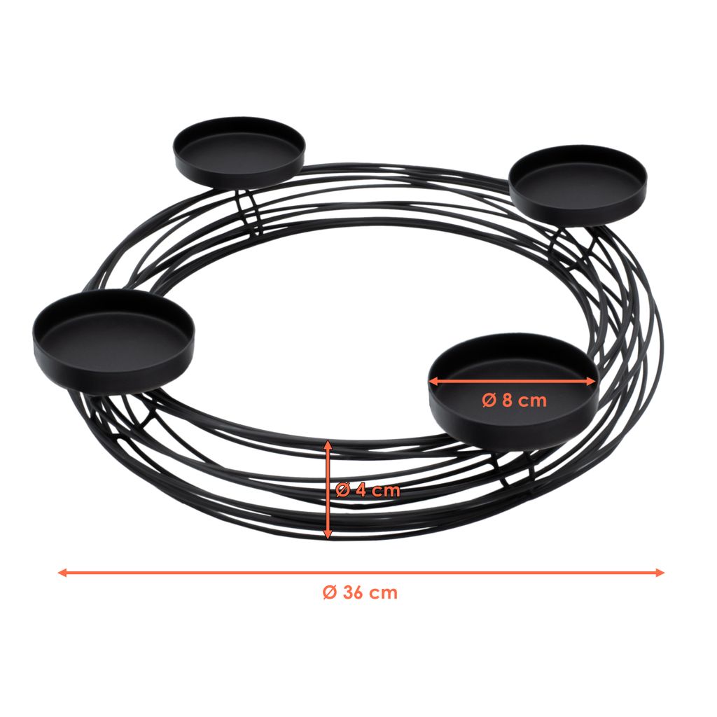 Kovový adventní věnec v černé barvě - Ø cca | Kaufland.cz