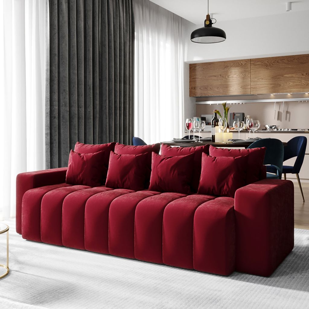 Selsey Sofa BATILO - Couch in Bordeauxrot mit | Kaufland.de