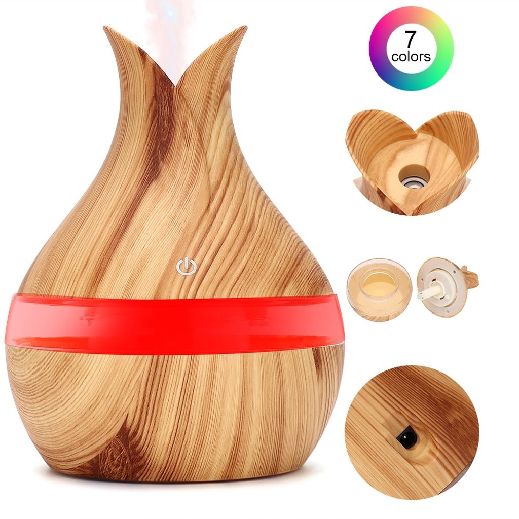 300ml 7 barevné LED noční světlo aroma esenciální olej