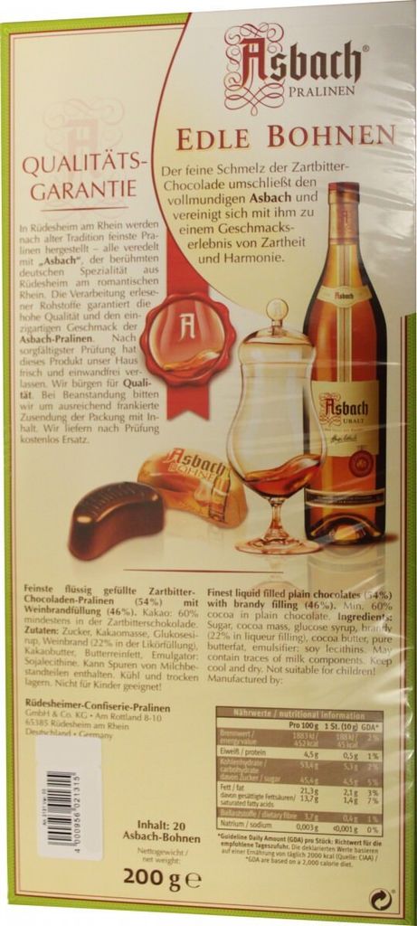 Asbach Pralinen Bohnen Packung gefüllt mit | Kaufland.de