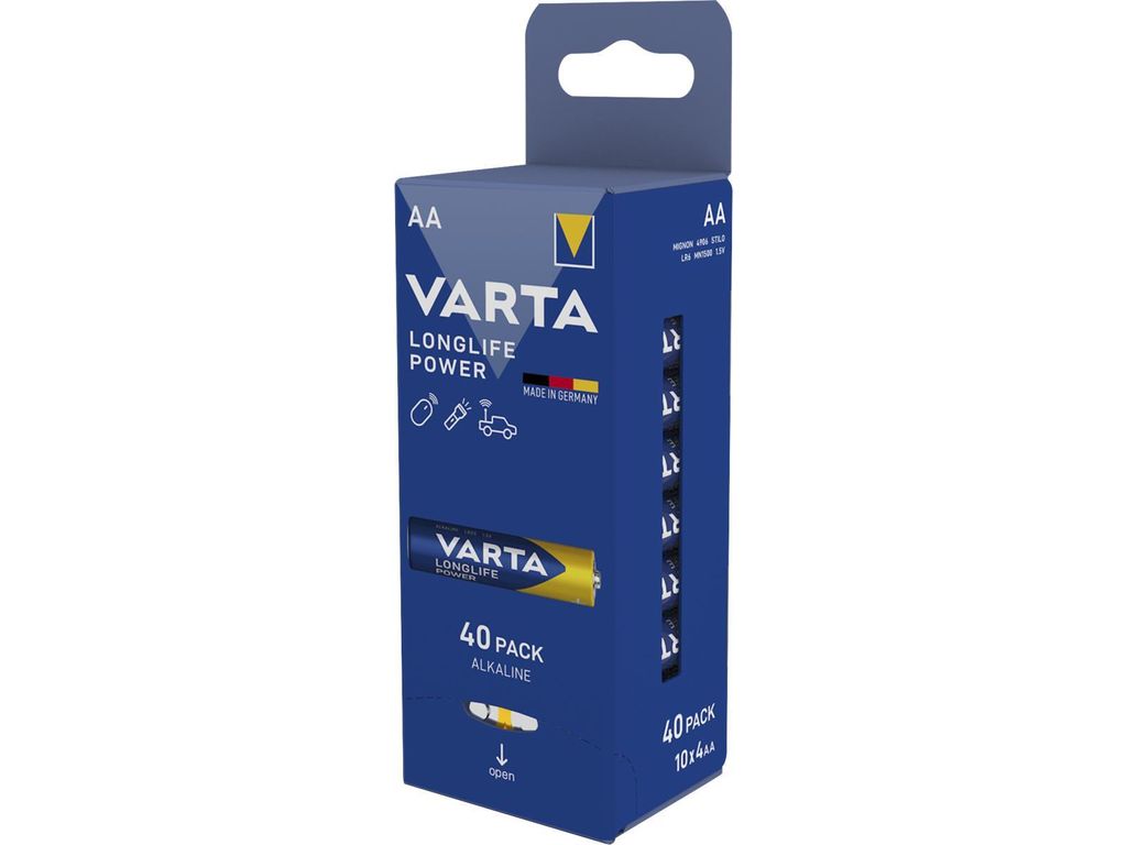 Varta Batterie Alkaline Mignon Longlife Power AA LR06