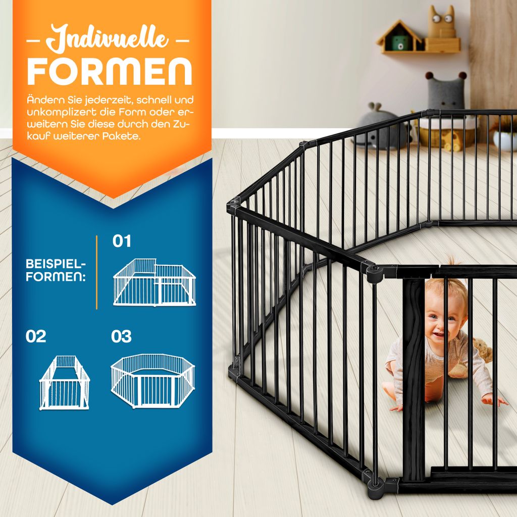 KIDUKU® 7,2 Meter Laufgitter schwarz XXL | Kaufland.de