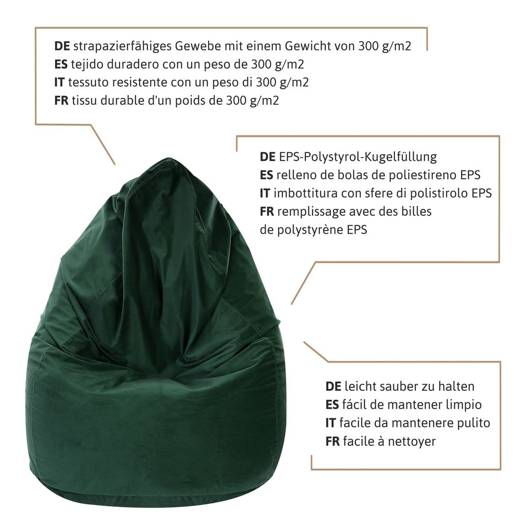 Dreamroots Bean Bag 80x80x120cm Sitzsack mit | Kaufland.de