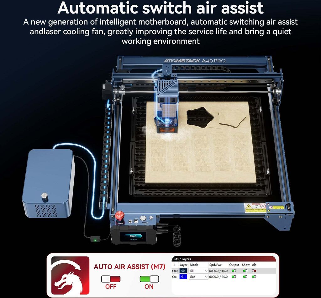 Atomstack A40 Pro X40 Pro Mit Air Assist R1 Kaufland De