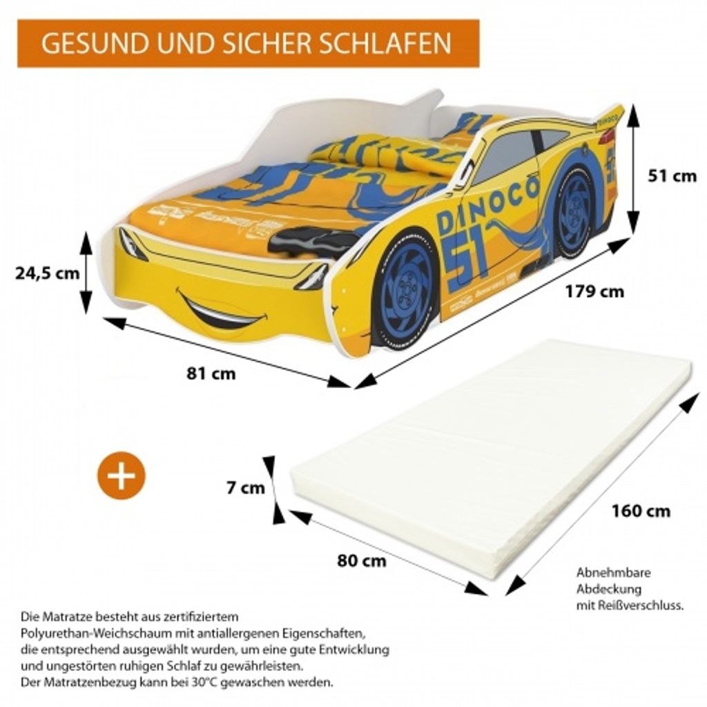 iGLOBAL Kinderbett Dinoco Autobett Cars Bett | Kaufland.de