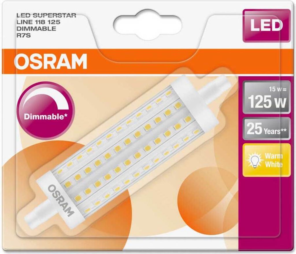 OSRAM LED žárovka LINE R7s 118 R7S 15 W čirá | Kaufland.cz