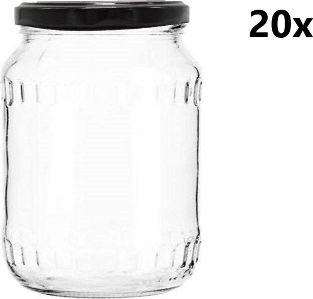 Varné sklo 720 ml FACETTE číre 20 ks vrátane čiernych