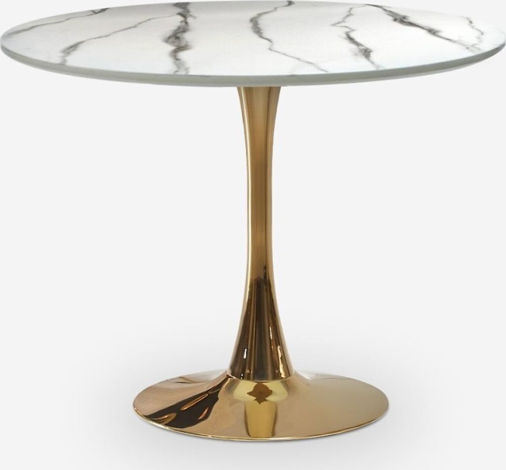 Tulipan Marmor Effekt runder Tisch 80cm Gold | Kaufland.de