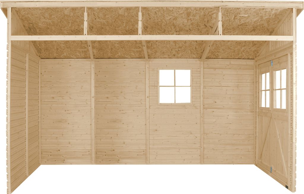 Dřevěná zahradní bouda (bez boční stěny) - | Kaufland.cz