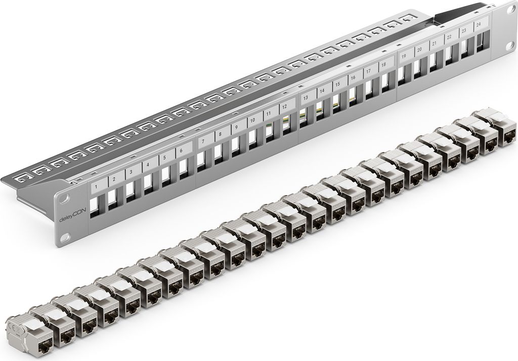 deleyCON 24 Port CAT7 Patchpanel SET | Kaufland.de