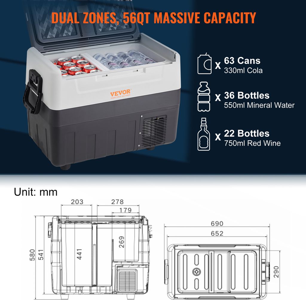 VEVOR Camping Refrigerator 55 L Cool Box, 12 | Kaufland.cz