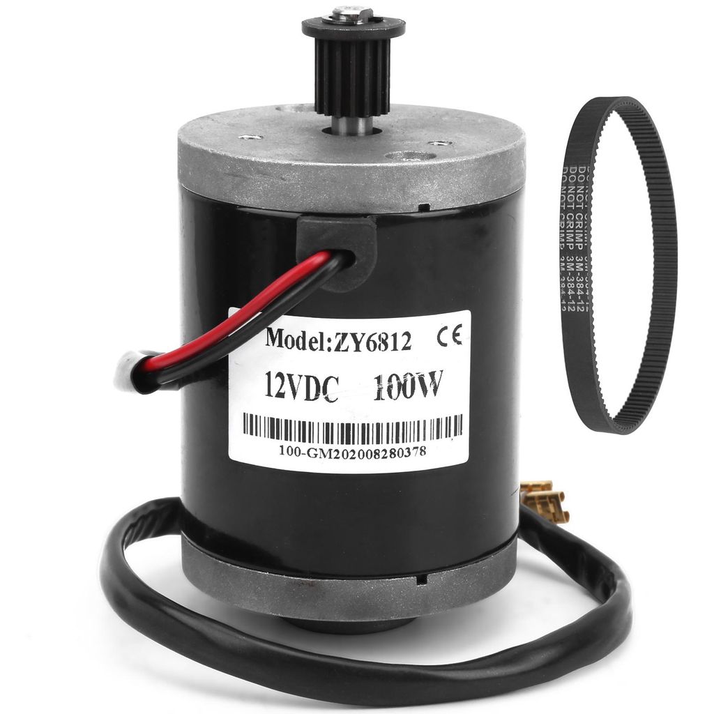 12 V 100 W vysokorýchlostný kefový motor s 384 remenicami