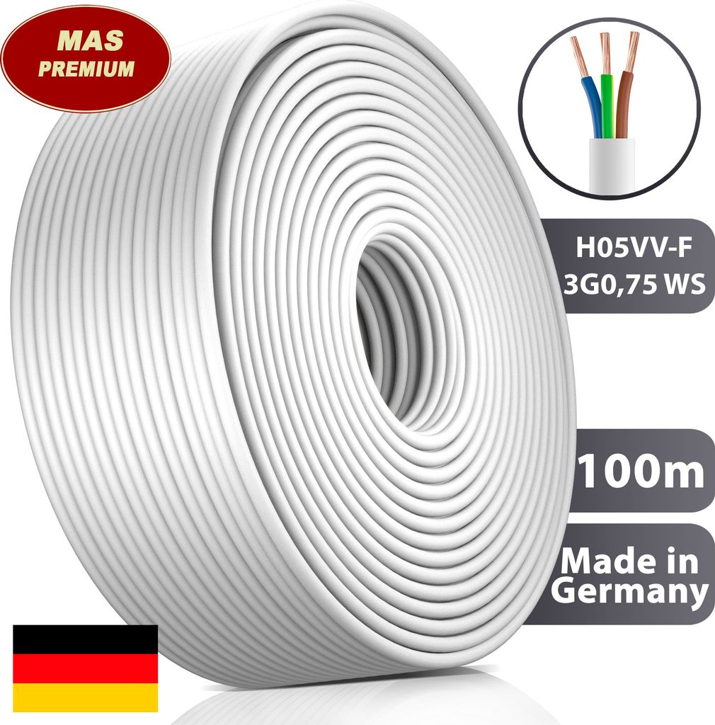 100 m plastový hadicový kábel H05VV-F 3G0,75 | Kaufland.sk