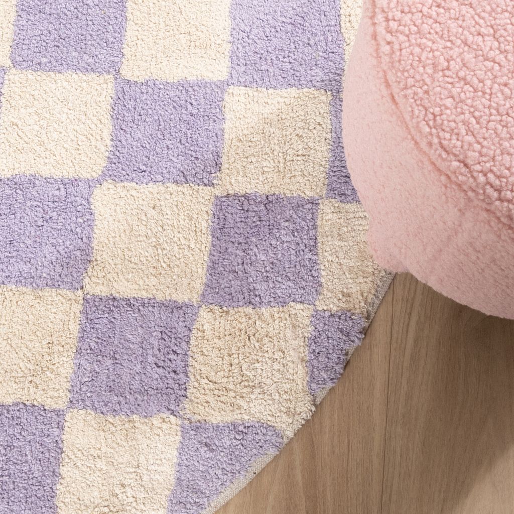 Rund Retro Teppich - Gambit Lila Weiß - Ø | Kaufland.de