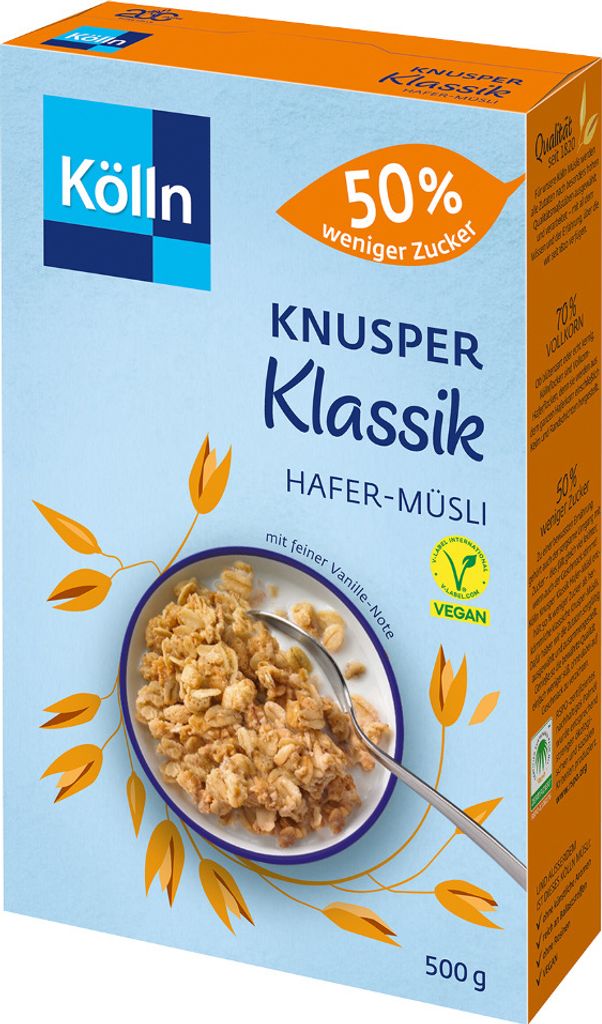 Kölln Crispy Classic Ovesné müsli "50 % menej | Kaufland.sk