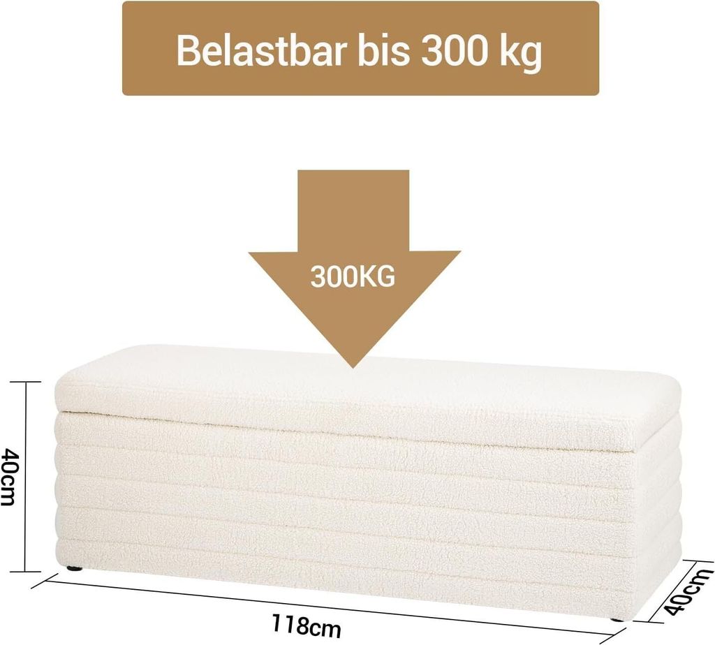 Teddystoff Sitzhocker mit Stauraum Sitzbank | Kaufland.de