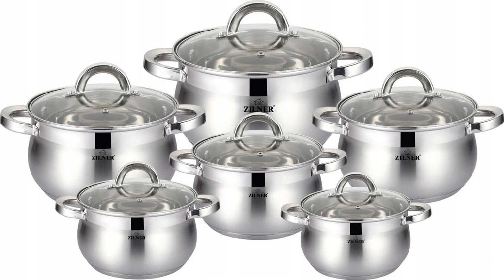 12-Tlg. Edelstahl Töpfset Kochtopfset Zilner | Kaufland.de