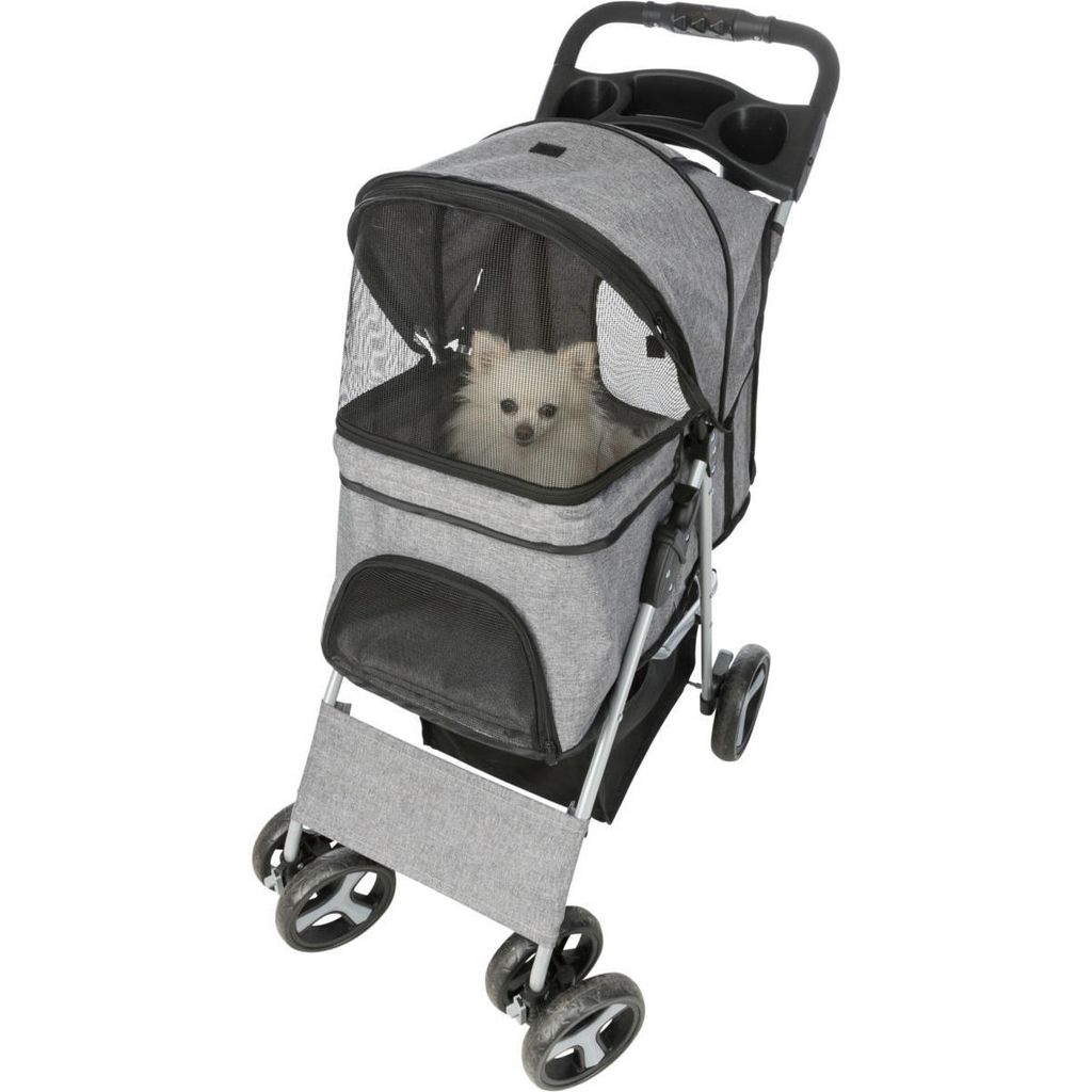 Trixie Tierbuggy, Grau, klappbar, für Hunde und Katzen,