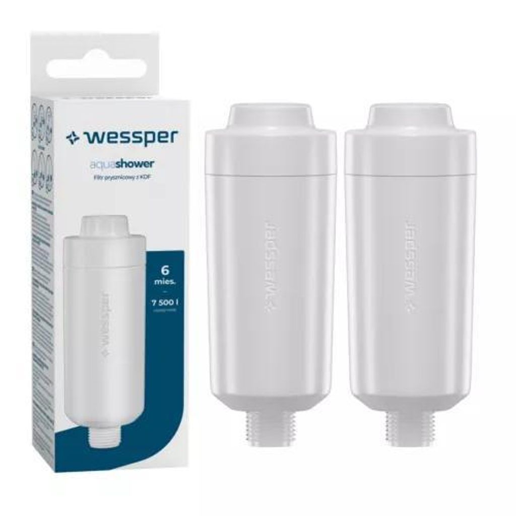 2x Wessper sprchový filter chrómový vodný filter proti