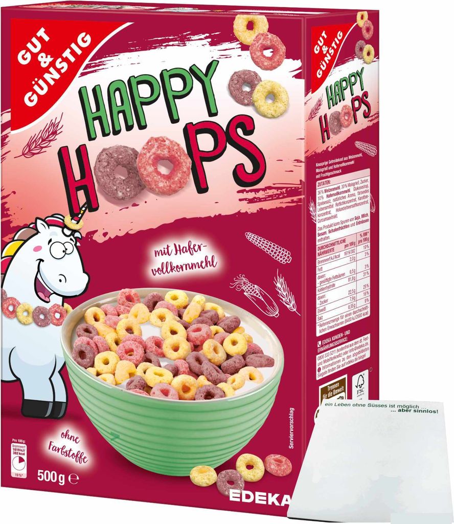 Gut& Happy Hoops Cerealien Ringe mit Fruchtgeschmack (500g