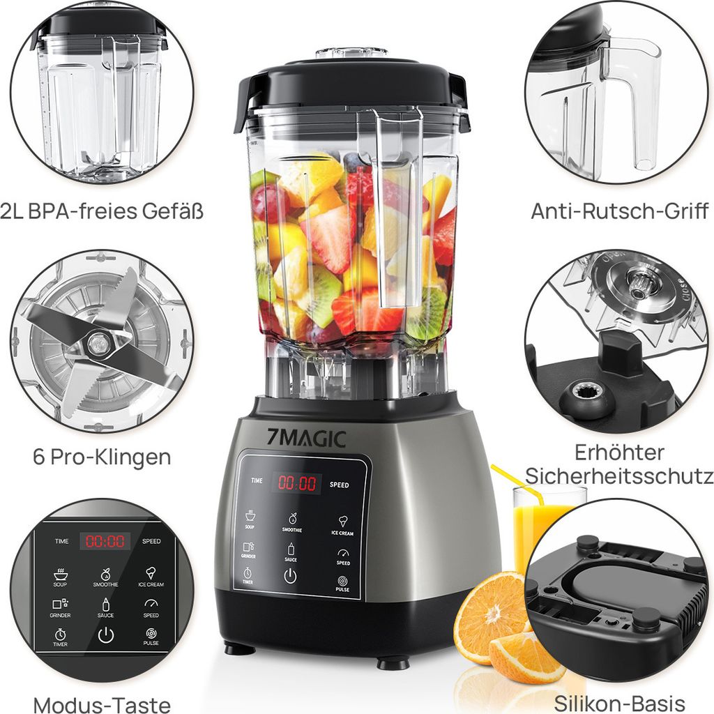 7MAGIC 2000W Standmixer, Mixer 2L BPA Free | Kaufland.de