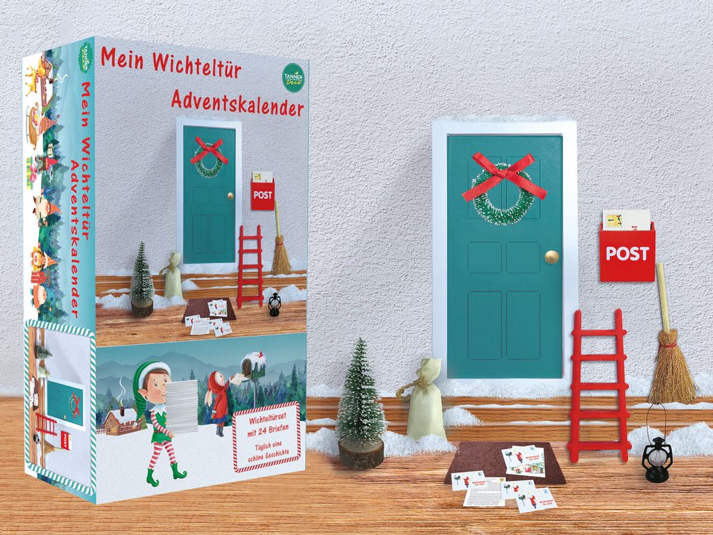 Dveře tajného Santy malého prodavače Tannera "Adventní