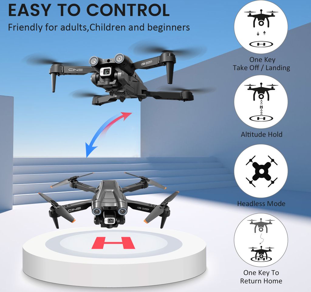 I3 PRO Dron s kamerou HD 1080P, FPV WiFi Live | Kaufland.cz