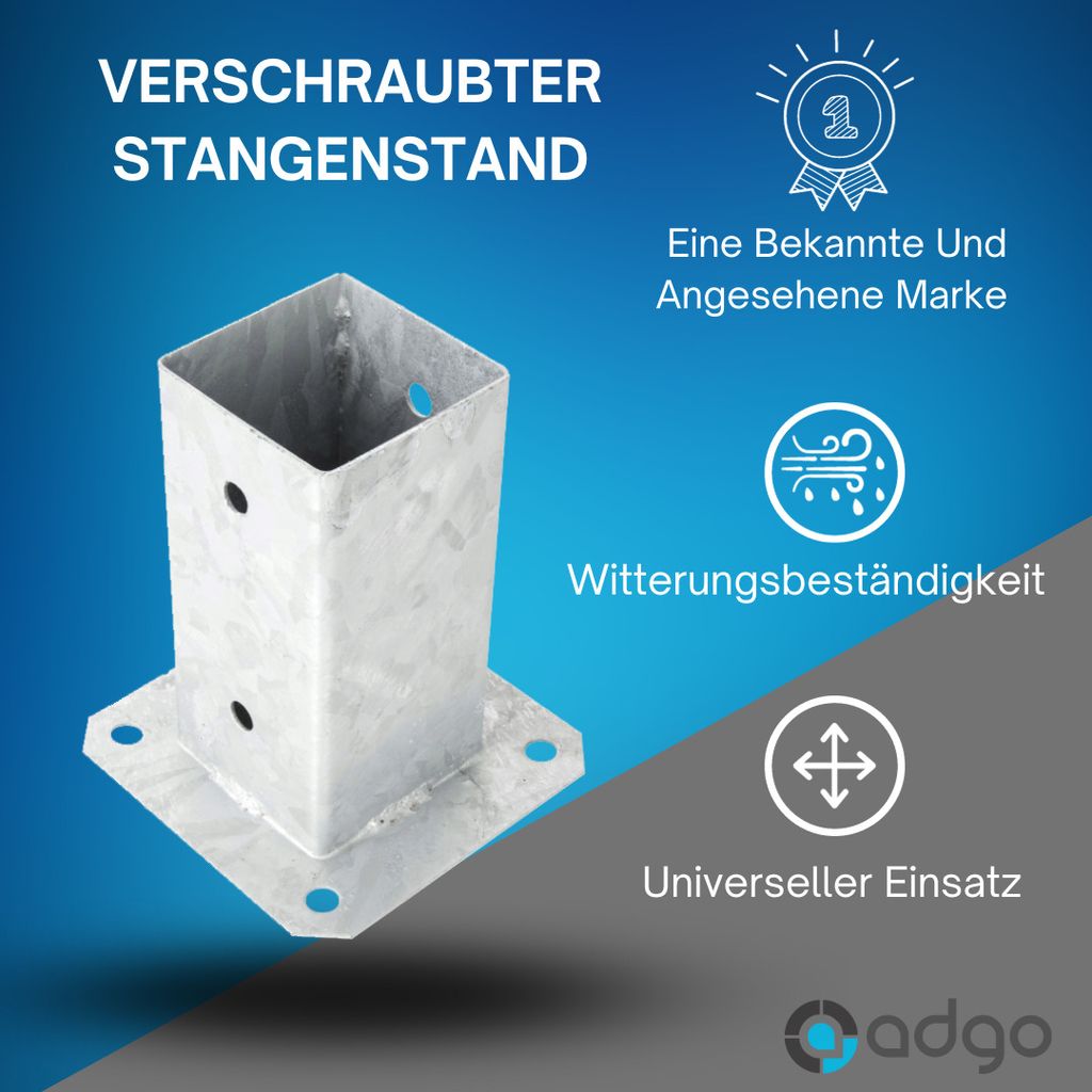 ADGO® Pfostenträger 80 x 80 mm Zaunpfosten | Kaufland.de