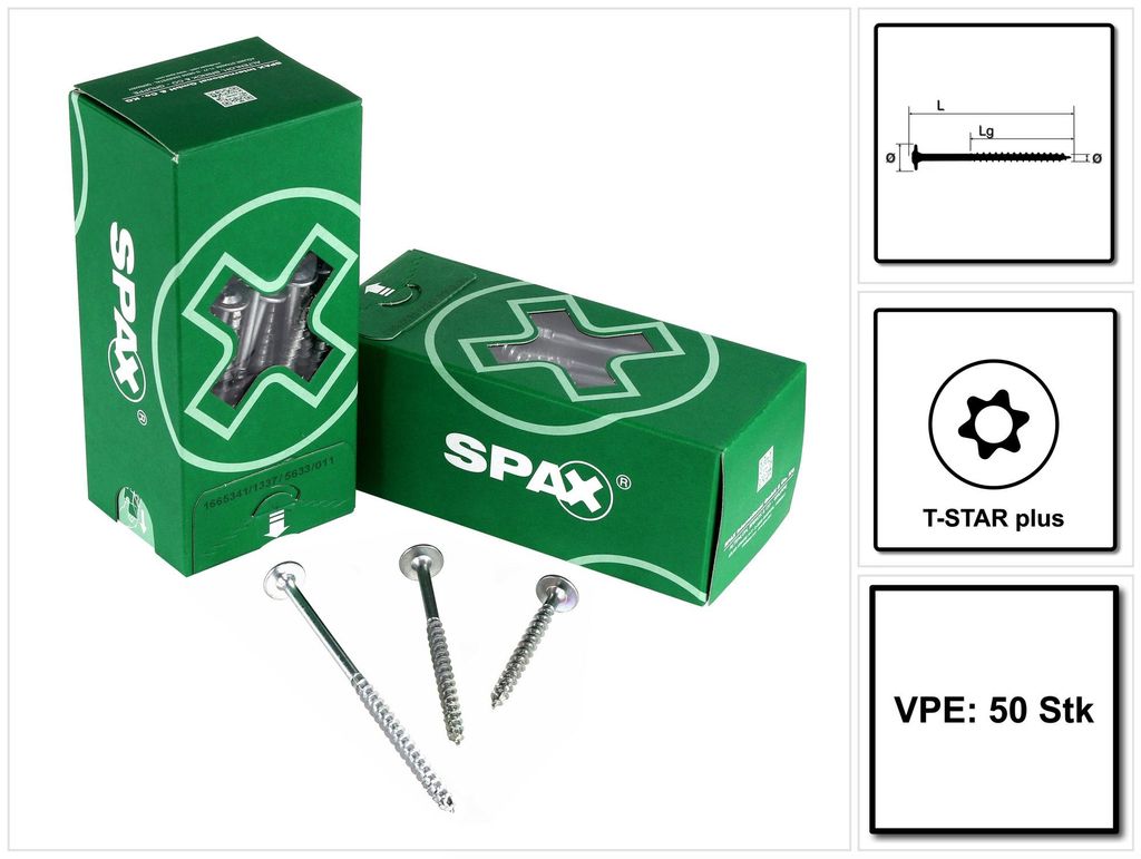 SPAX TelKo T-STAR+ 8.0x220/80 Wirox Śruby | Kaufland.pl