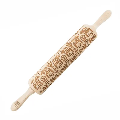 Mattarello in legno MoodForWood, inciso, 43 cm con manici,