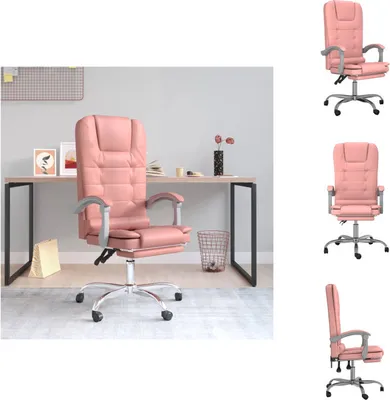 vidaXL Fotel biurowy z funkcją masażu, czarna imitacja